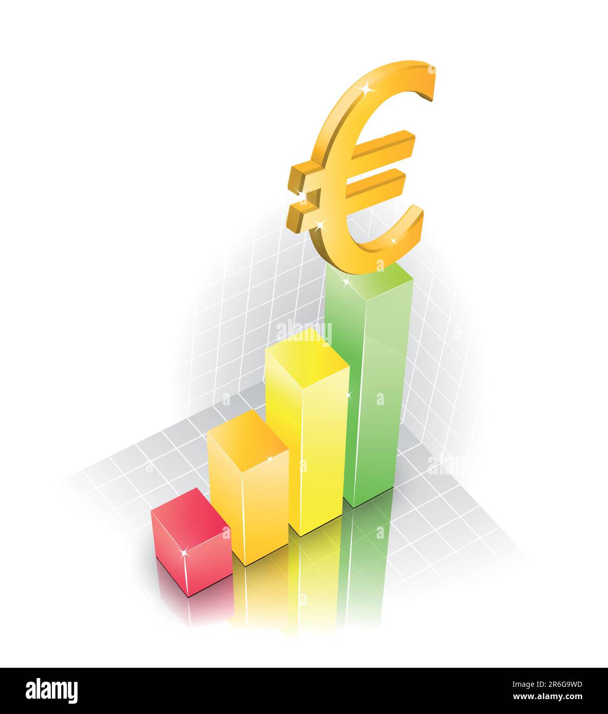 3D Euro Chart illustration width reflection Stock Vector Image & Art ...