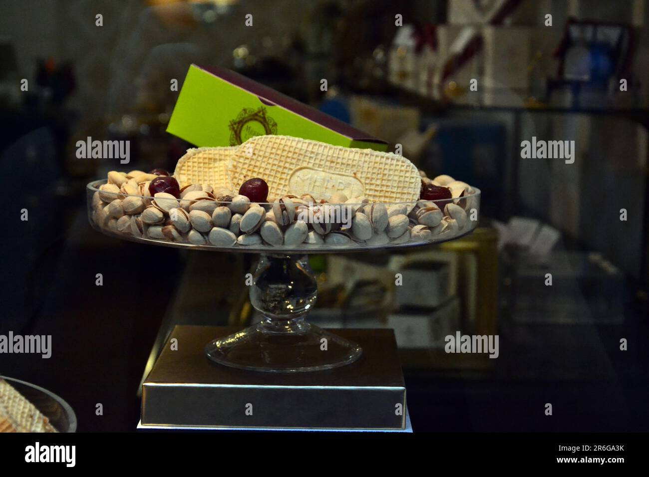 Focus on the shop window of the chocolatier "Méert" from Lille and his ...