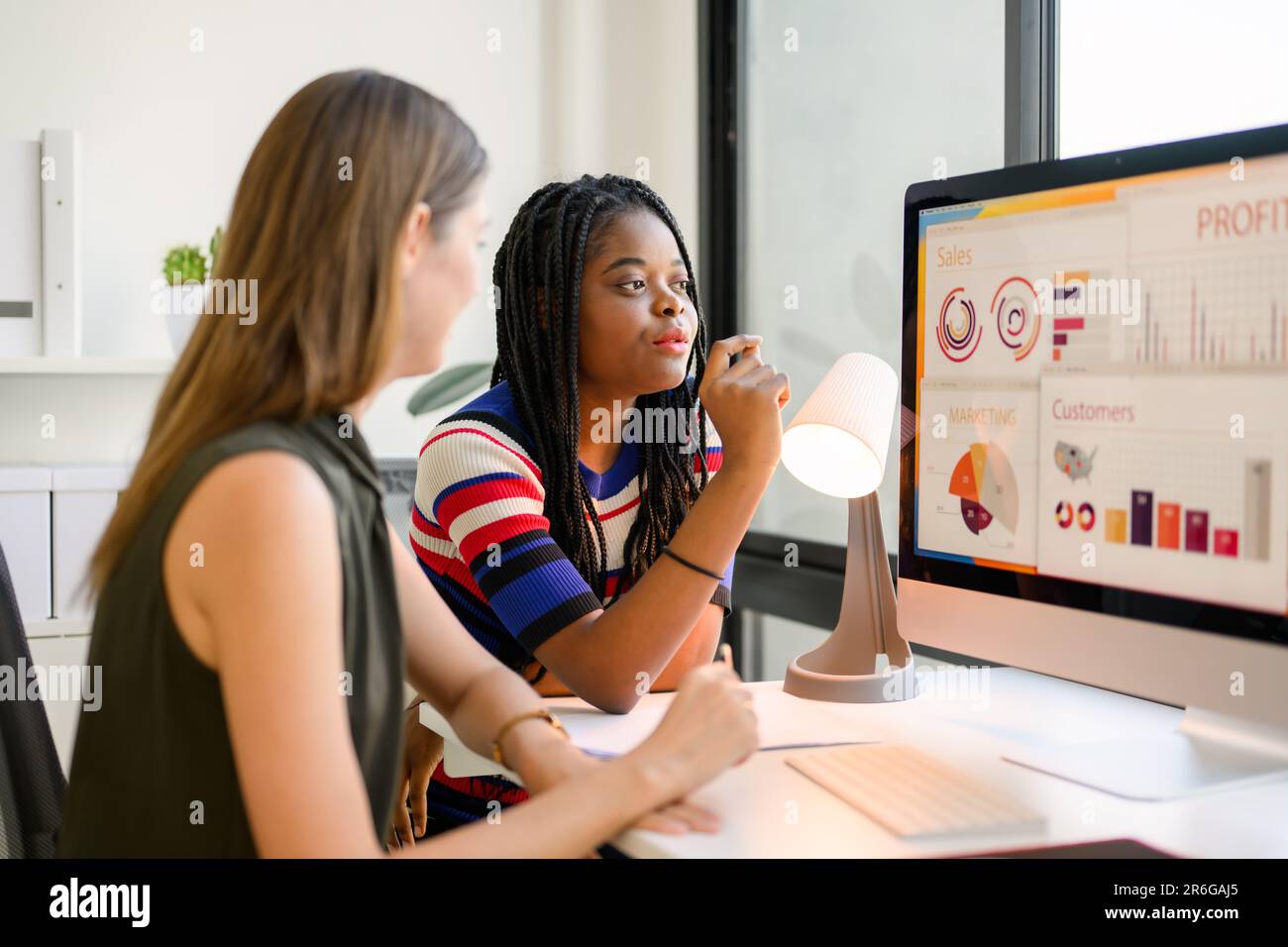 Marketing accounting team meeting and working together at company Stock ...