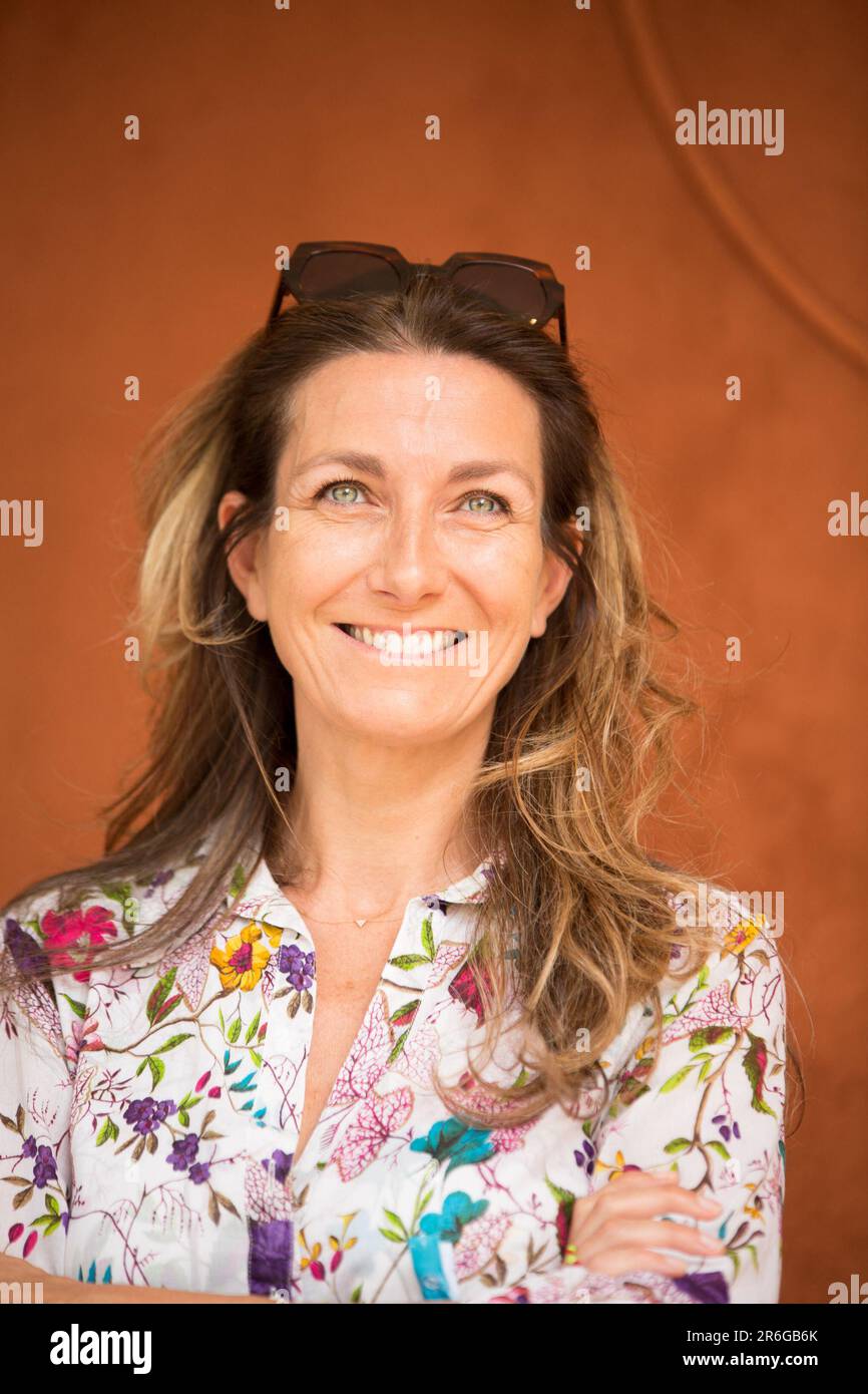 Paris, France. 09th June, 2023. Anne-Claire Coudray in the stands ...