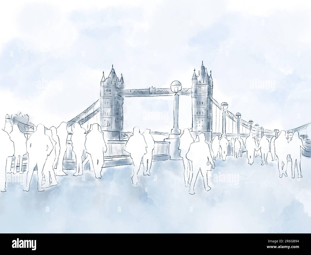 Pencil drawing river thames hi-res stock photography and images - Alamy