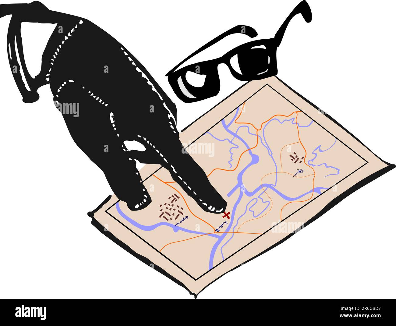 Hand of mafia and map. Vector Stock Vector Image & Art - Alamy