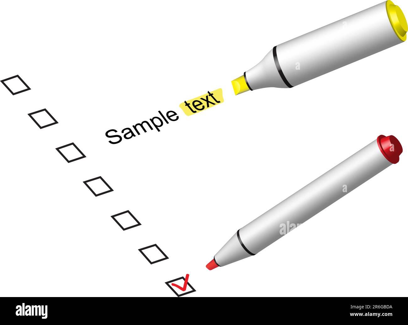 Choose your decisions in check box by a marker, to mark a text Stock ...