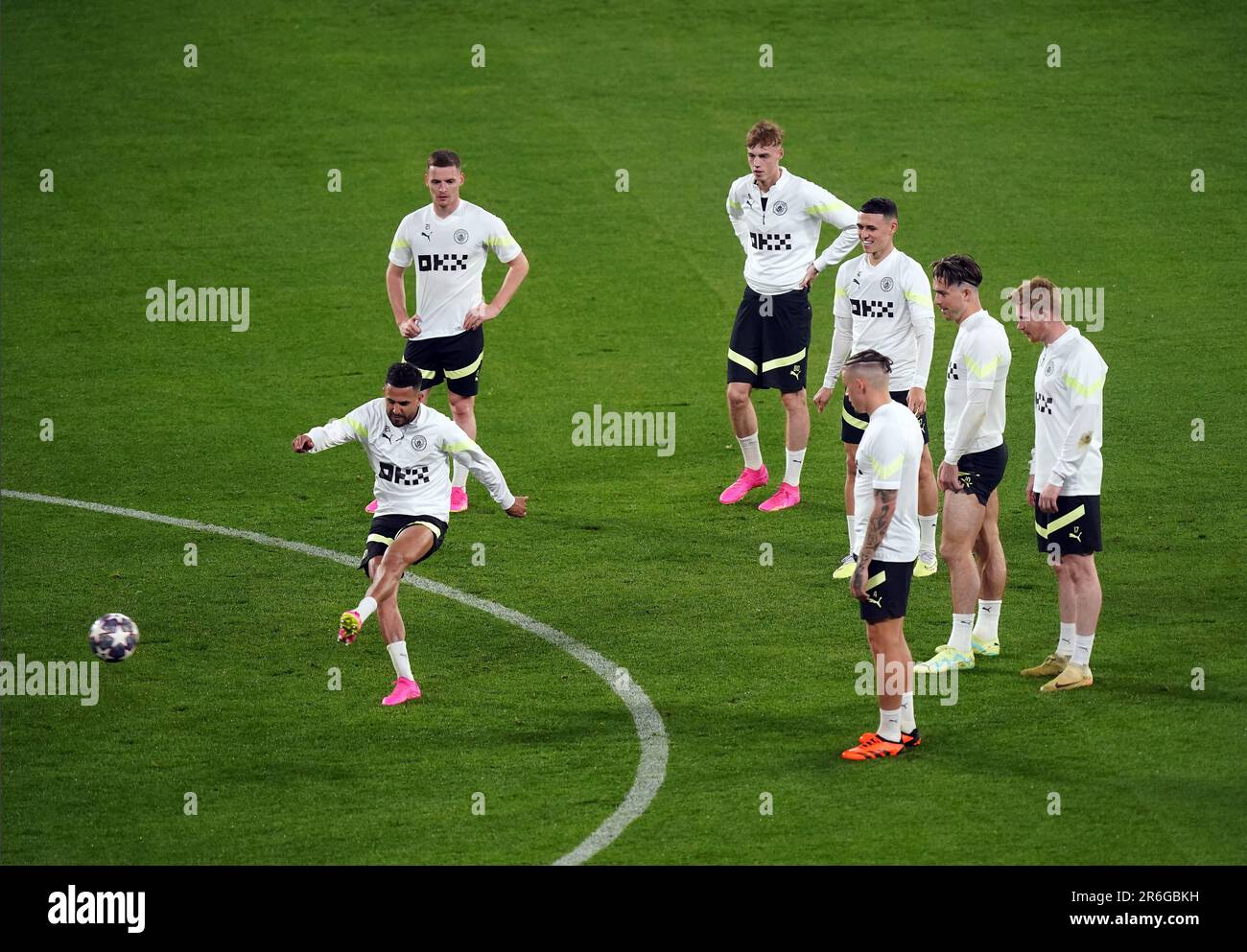 Manchester City's Riyad Mahrez during a training session at the Ataturk ...
