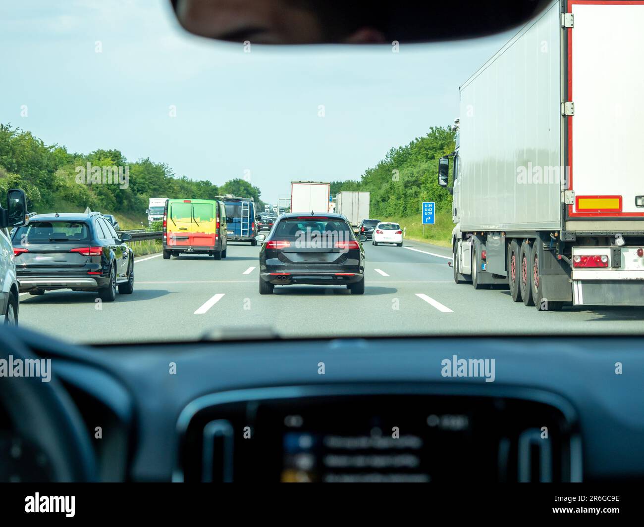 Highways are congested with traffic. European highway Stock Photo - Alamy