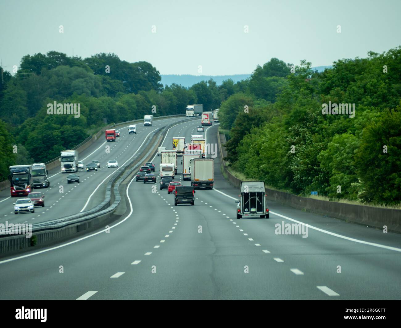 Highways are congested with traffic. European highway Stock Photo - Alamy