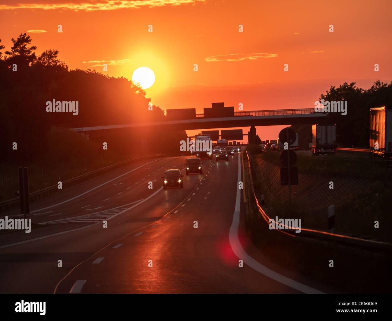 Sunset motorway hi-res stock photography and images - Alamy