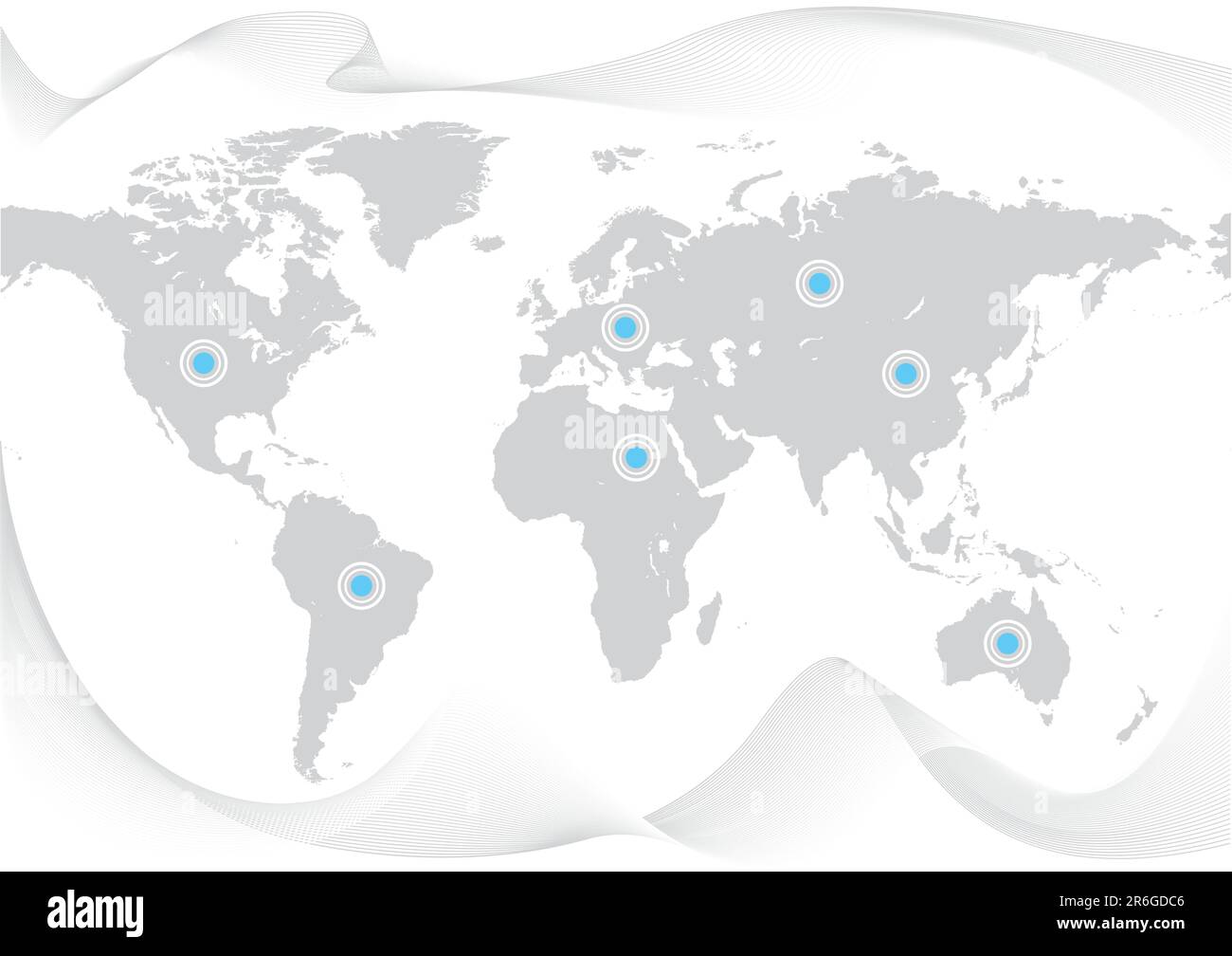 Abstract world map with continent points on the white background Stock ...