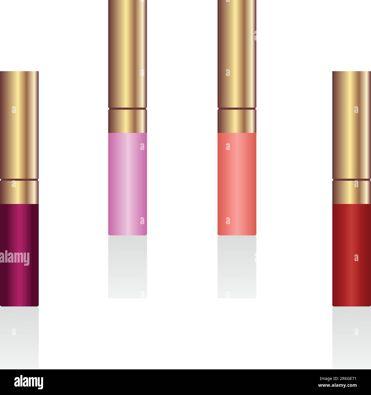 Realistic illustration of lipsticks are isolated on white background ...