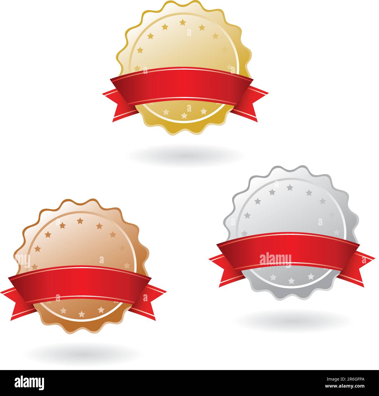 Beautiful vector illustration of gold, silver and bronze medals Stock ...