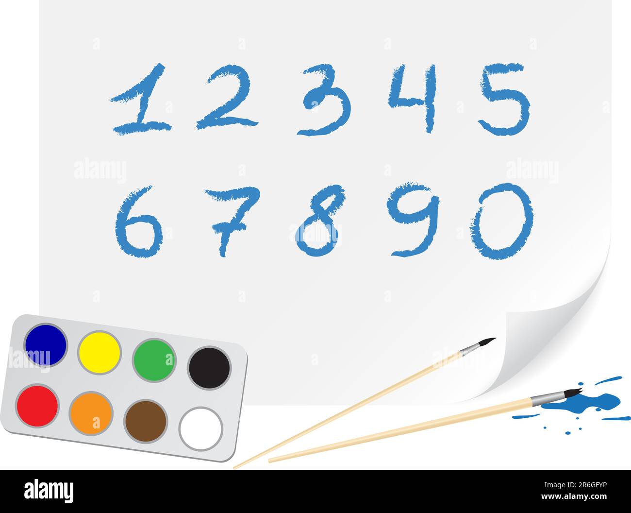 Nursery drawing digit on a paper Stock Vector Image & Art - Alamy