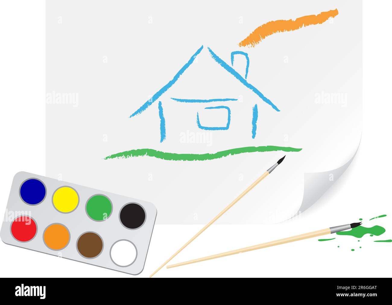 Red black and white chalk on paper Stock Vector Images - Alamy