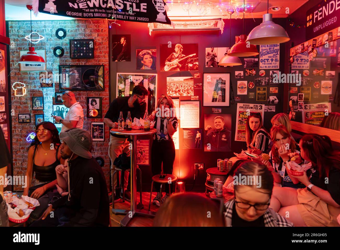 Newcastle upon Tyne, UK. 9th June 2023. Pre-gig, as Sam Fender plays ...