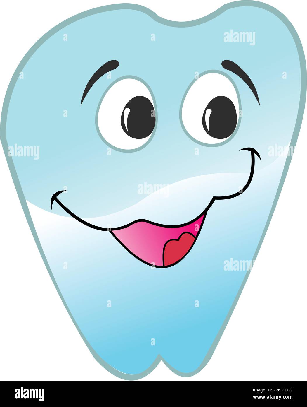 vector illustration of happy smiling tooth is isolated on white ...
