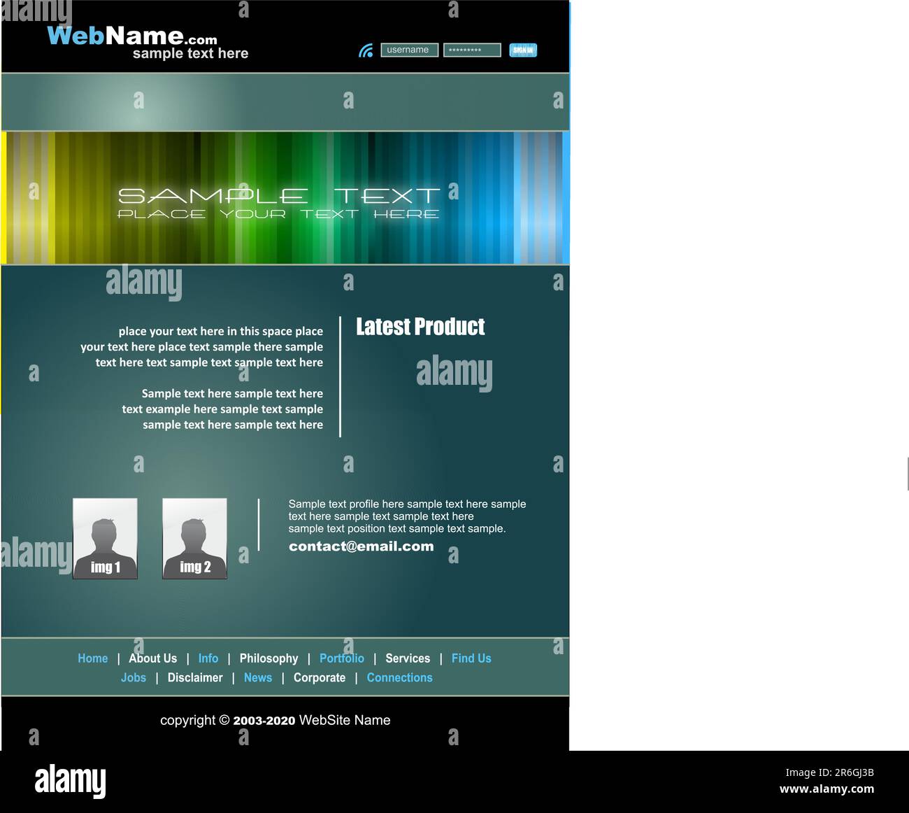 Colorful Morder and Futuristic Style WebSite Template Stock Vector ...