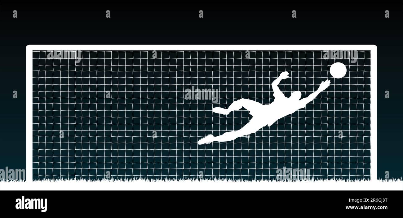 Editable vector illustration of a soccer goalkeeper making a save Stock ...
