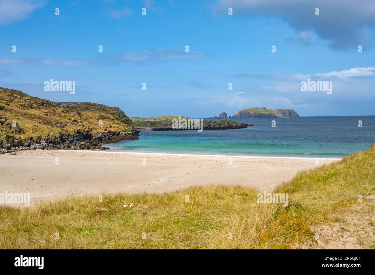 The beach at Bostadh on Great Bernera of The Isle of Lewis in the outer ...