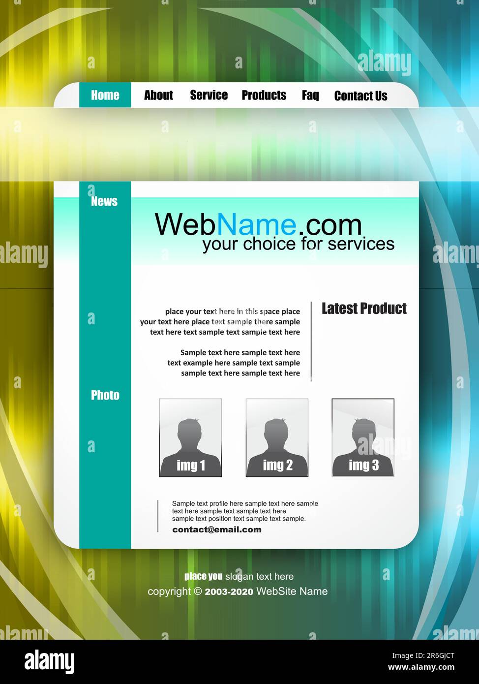 Colorful Morder and Futuristic Style WebSite Template Stock Vector ...