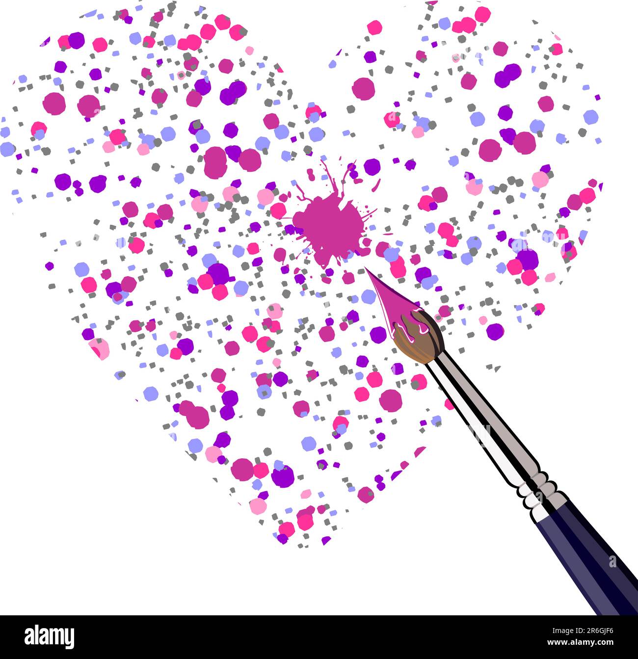 One heart shaped with brushed dots. Vector file available Stock Vector ...