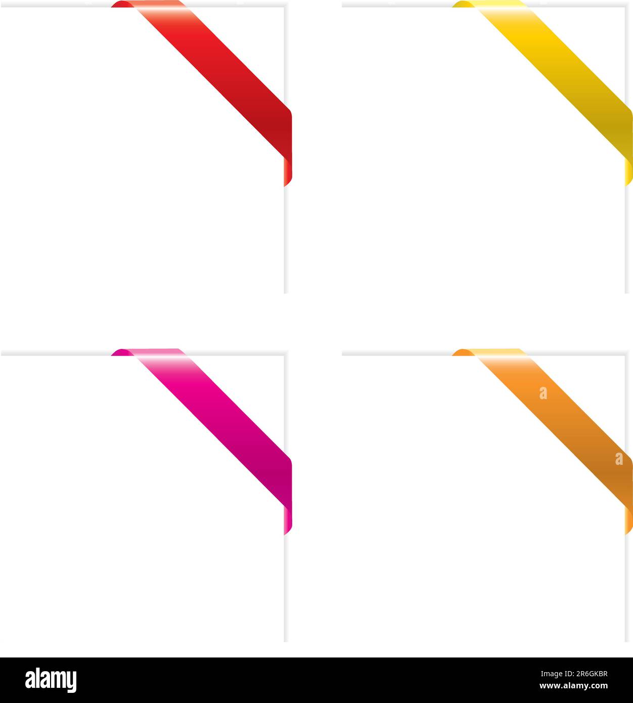 set of empty corner ribbon vector illustration for your design Stock ...