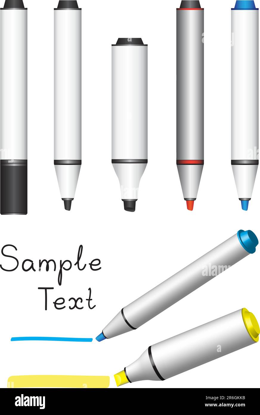 Different board markers isolated on white background Stock Vector Image ...