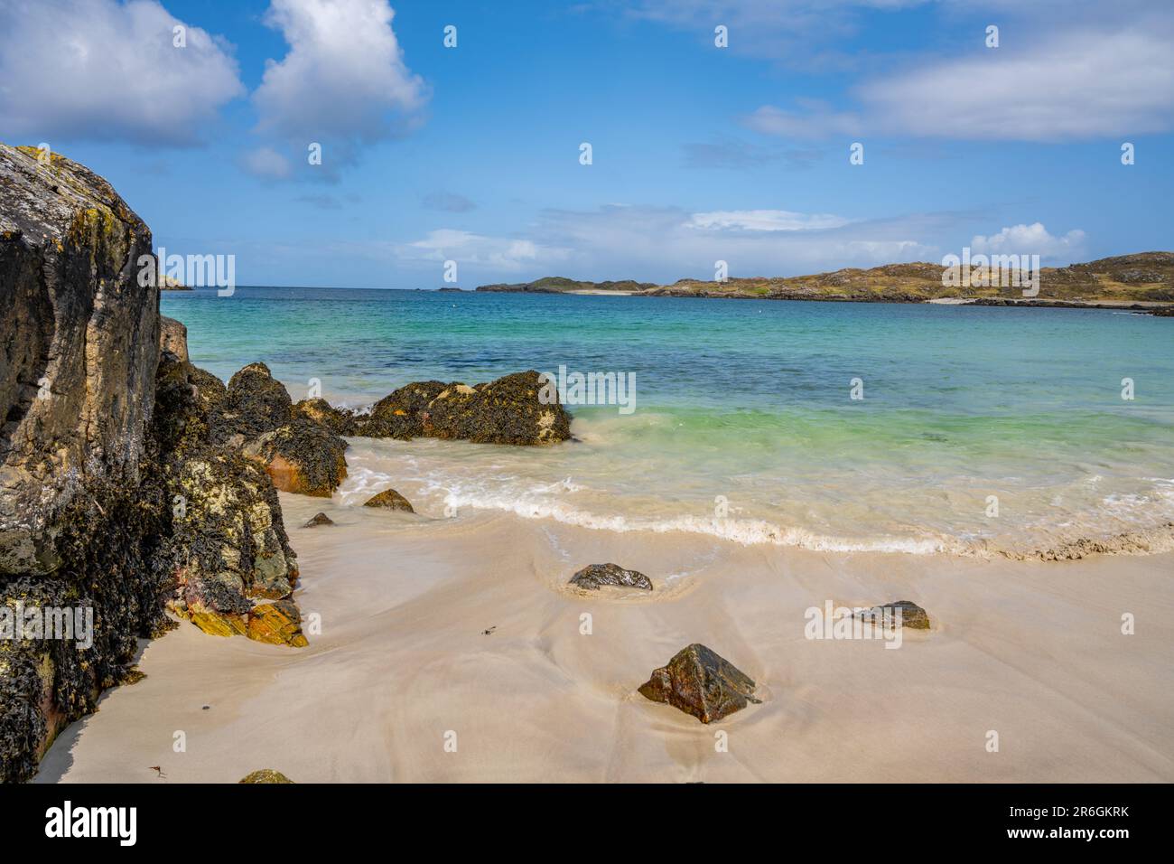 The beach at Bostadh on Great Bernera of The Isle of Lewis in the outer ...