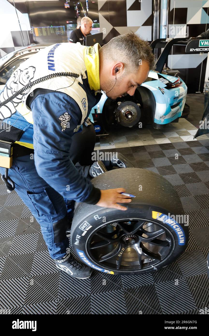Le Mans, France. 08th June, 2023. michelin engineer, during the free ...