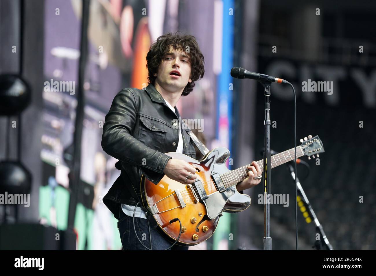 Elijah Hewson of Inhaler performs on stage at St James' Park in ...