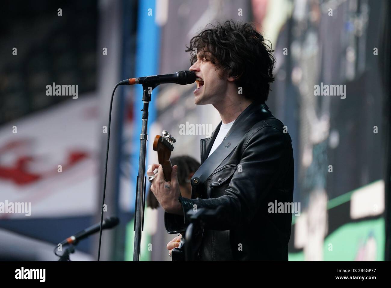Elijah Hewson of Inhaler performs on stage at St James' Park in ...
