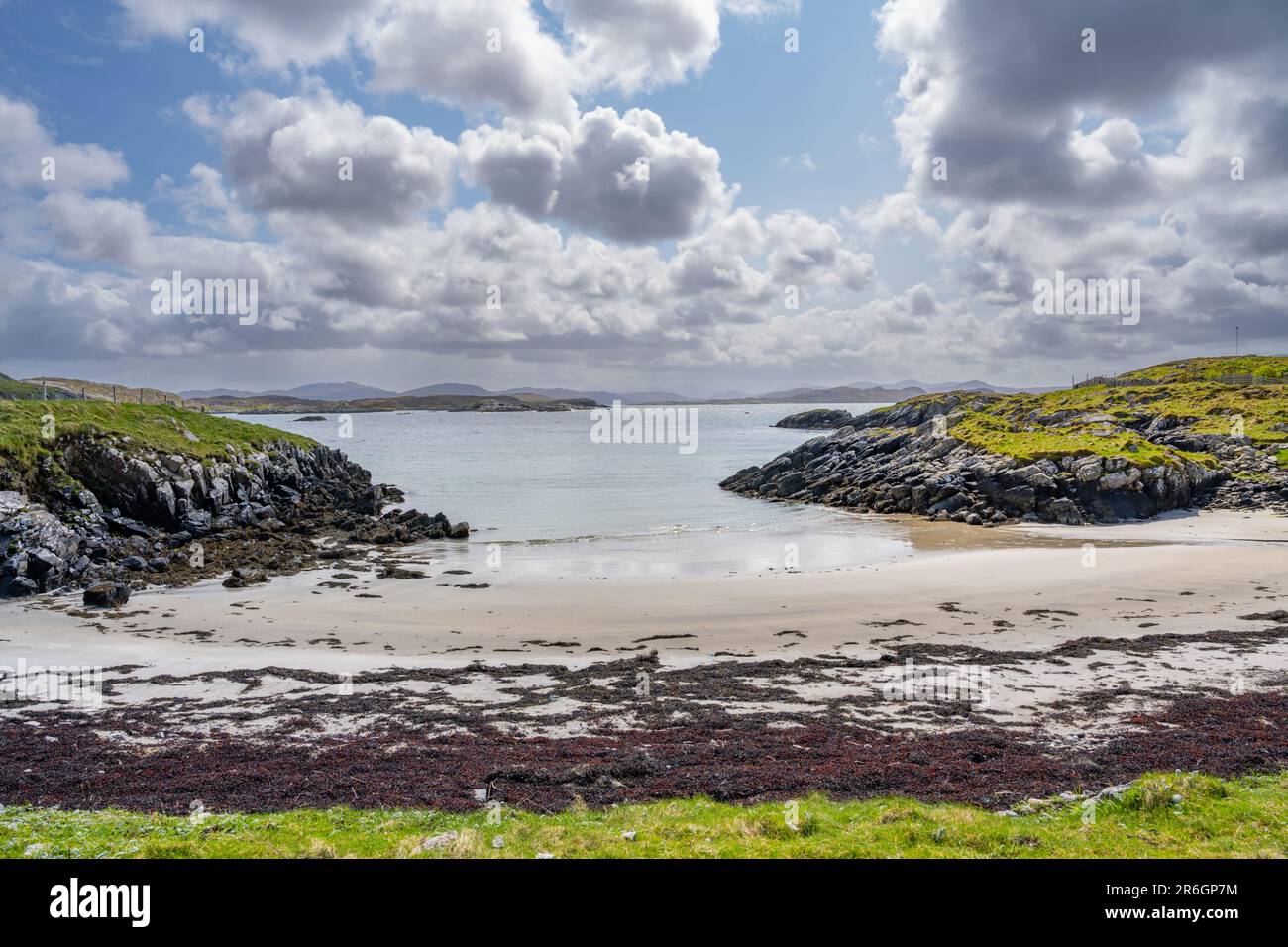 The beach at Tobson on Great Bernera of The Isle of Lewis in the outer ...
