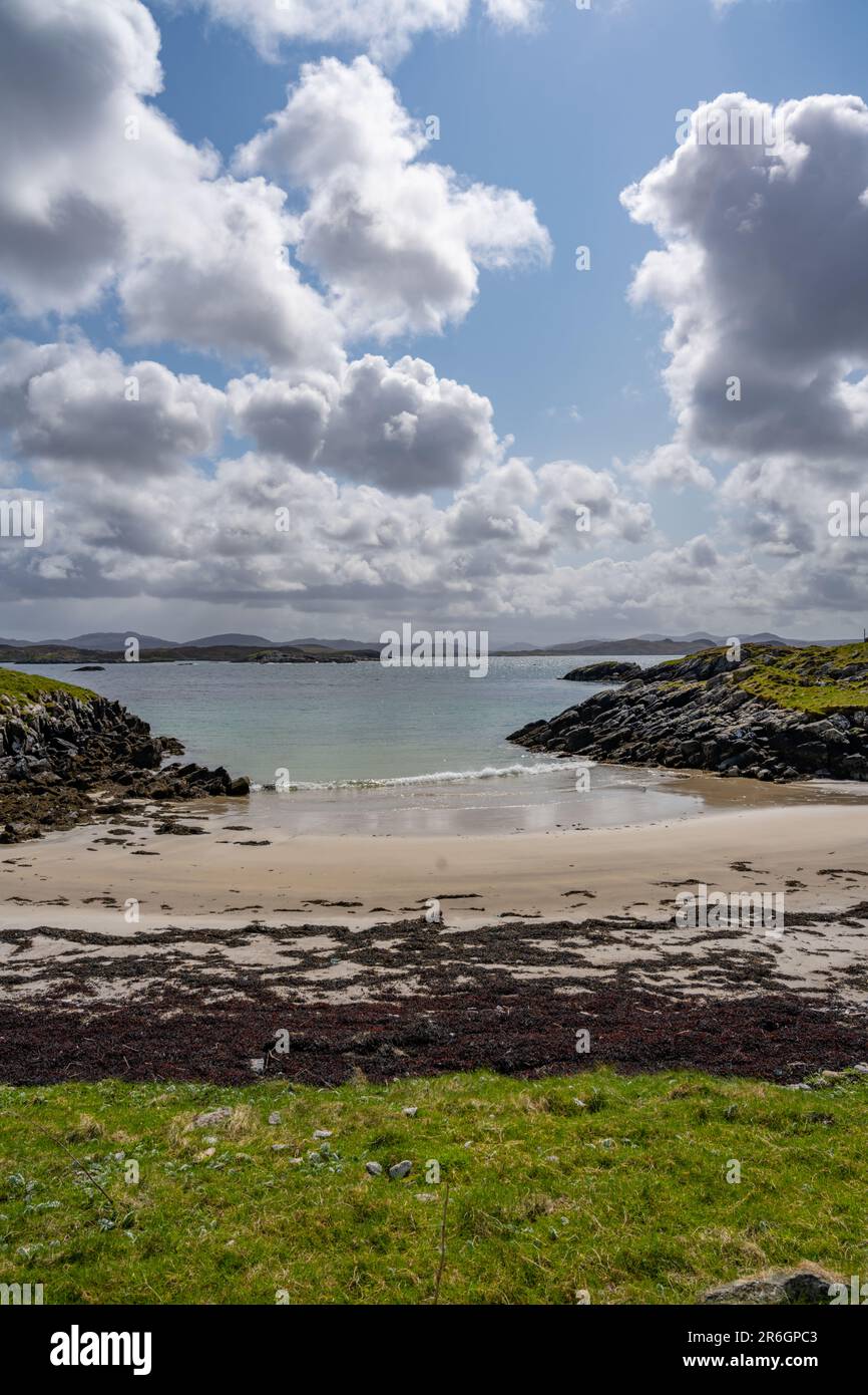 The beach at Tobson on Great Bernera of The Isle of Lewis in the outer ...
