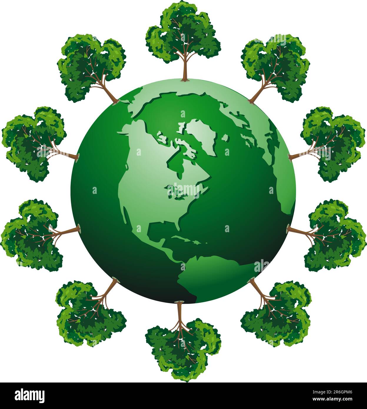 vector ecologic globe with tree Stock Vector Image & Art - Alamy