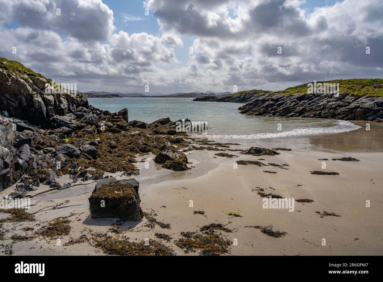 The beach at Tobson on Great Bernera of The Isle of Lewis in the outer ...