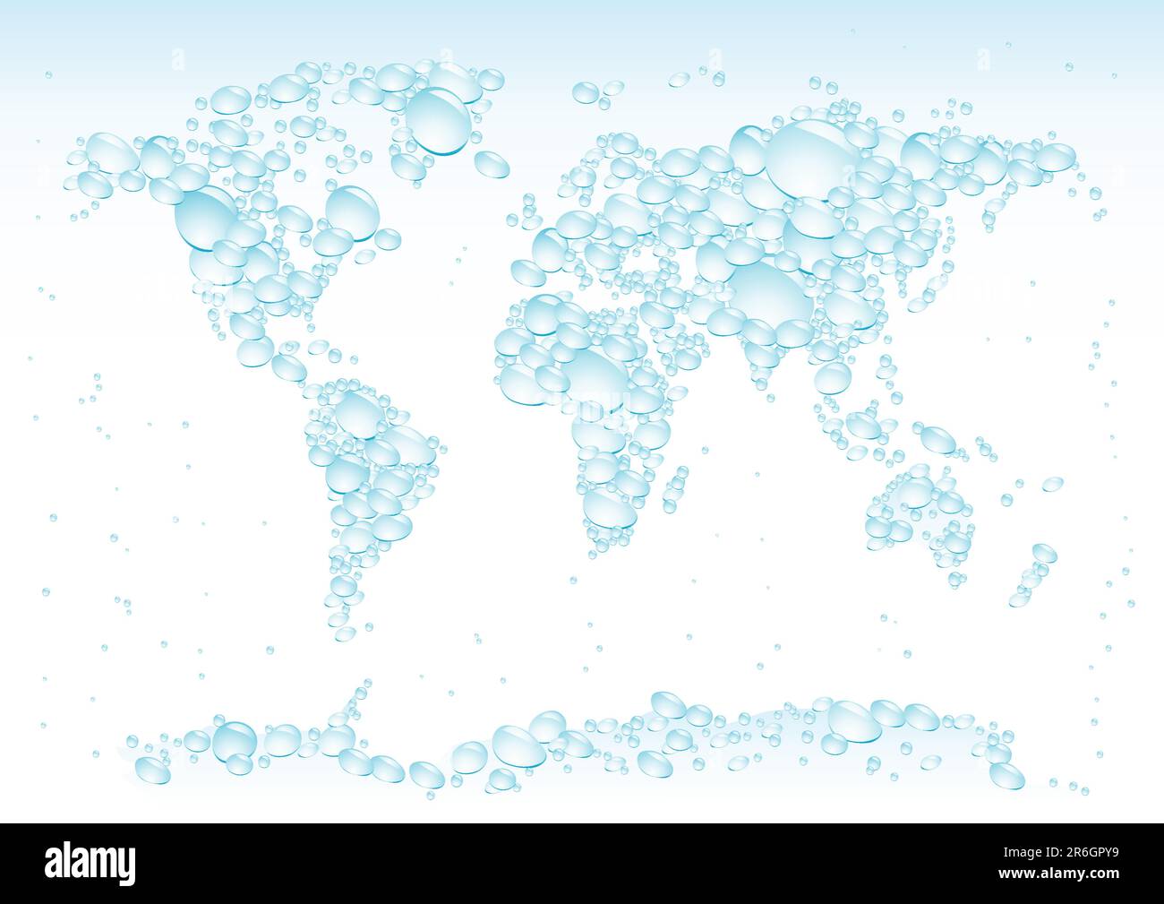Blue water drops symbolise the world map Stock Vector Image & Art - Alamy
