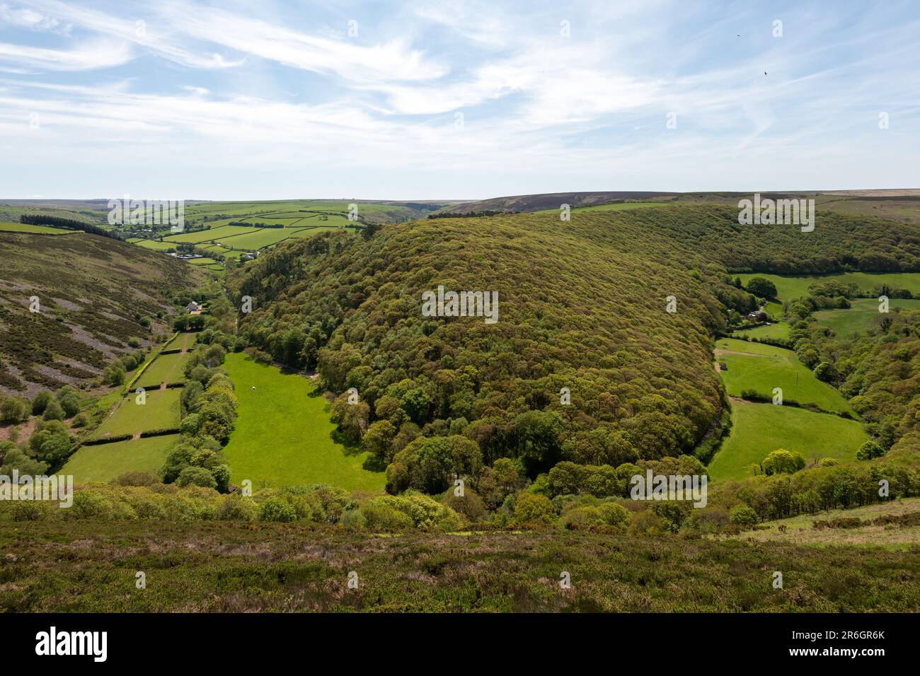 Landscape photo of the Doone valley in Exmoor National Park Stock Photo ...