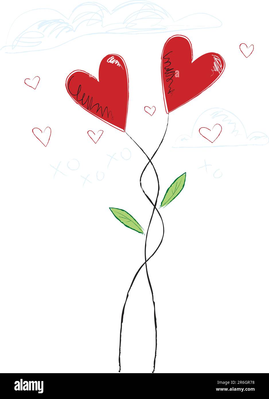 Hearts intertwined growing Stock Vector Image & Art - Alamy