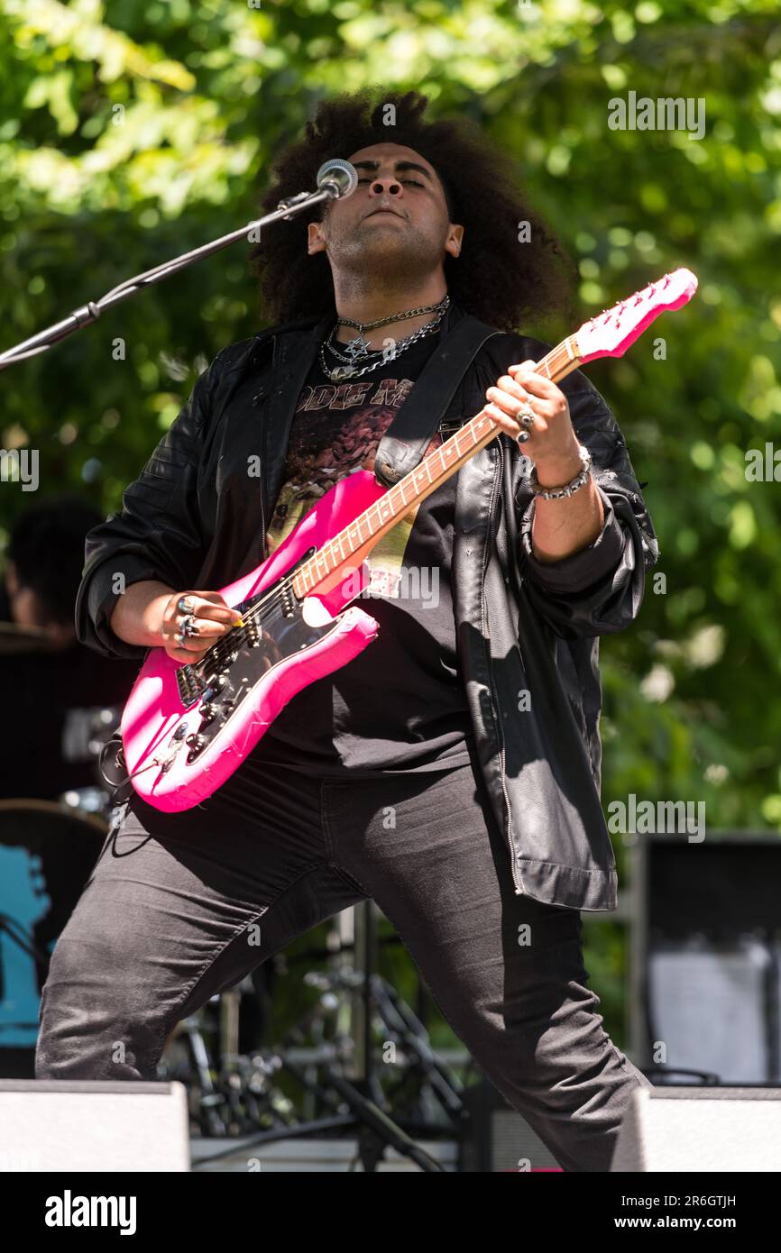 Seattle, USA. 20 May, 2023. Seattle band King Youngblood playing at a ...