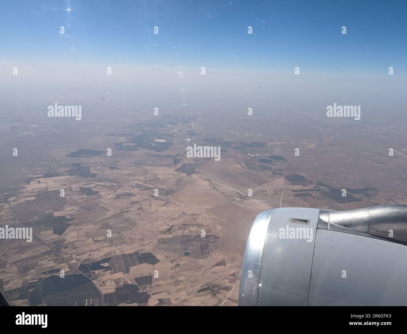Aerial view of moroccan countryside seen from an airplane hi-res stock ...
