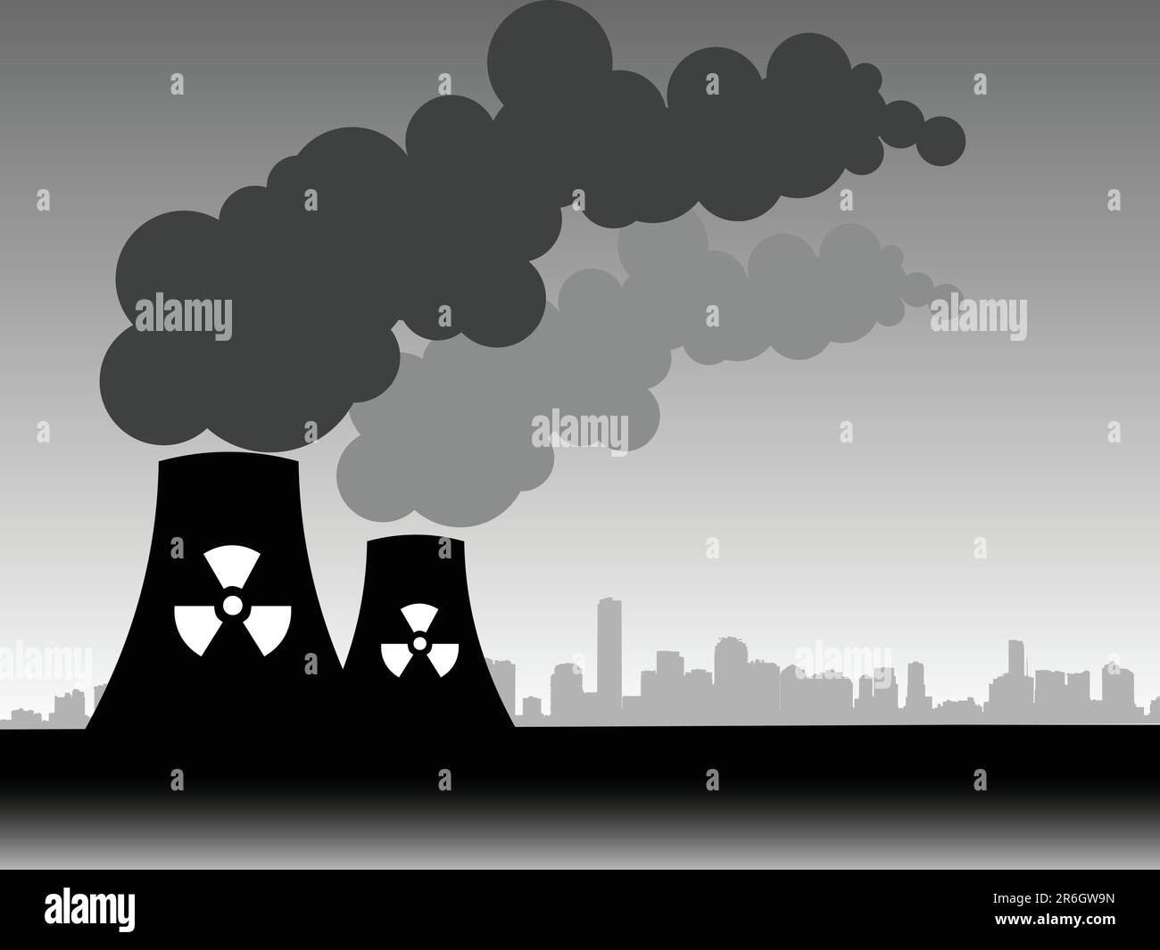 vector illustration of a factory belching out pollution Stock Vector ...