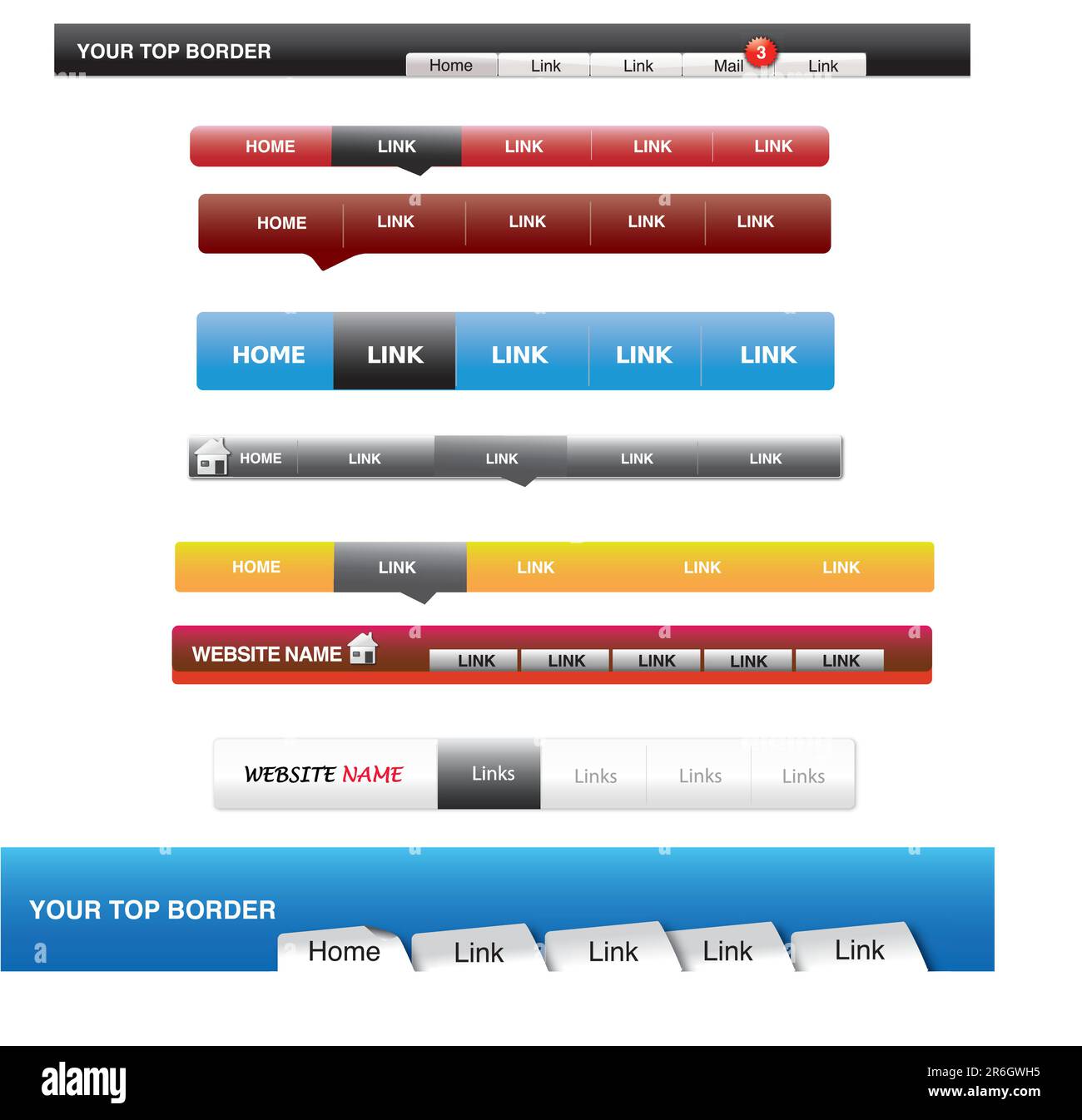 Web navigation bars Stock Vector Image & Art - Alamy