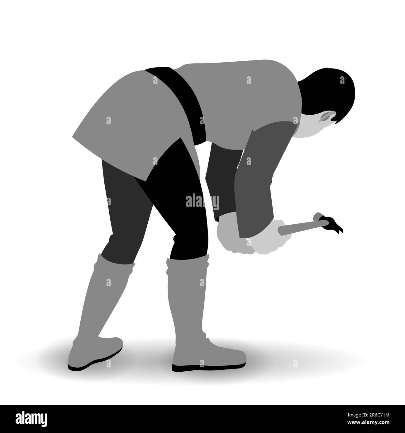 Hitting with a hammer Black and White Stock Photos & Images - Alamy