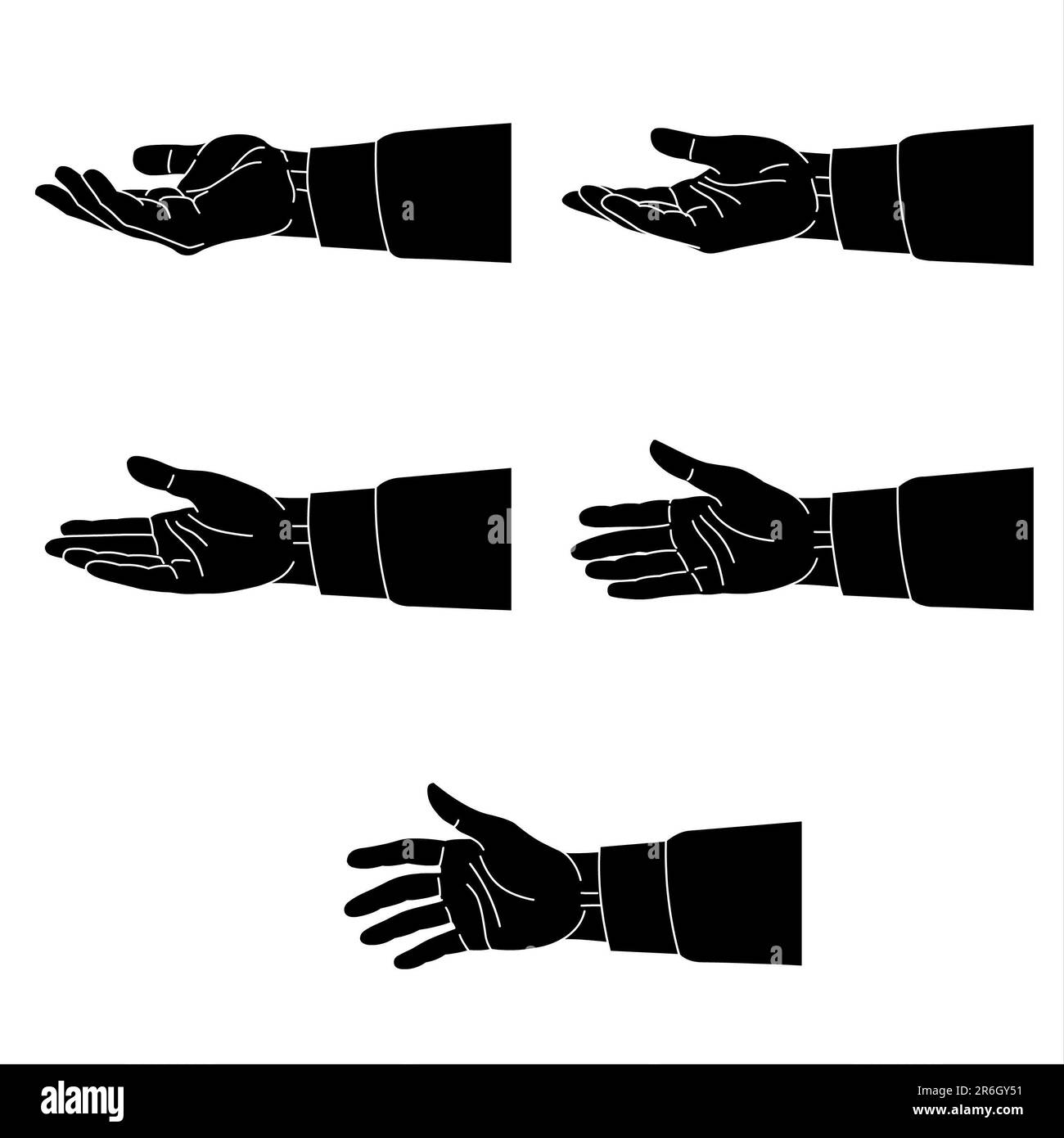 Set of linear vector hands isolated on white background Stock Photo - Alamy Set of linear vector hands isolated on white background Stock Photo - Alamy