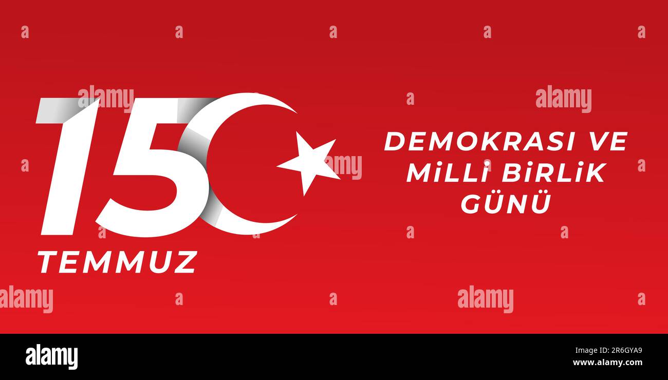 horizontal banner design for celebrated 15 Temmuz democratic and unity ...
