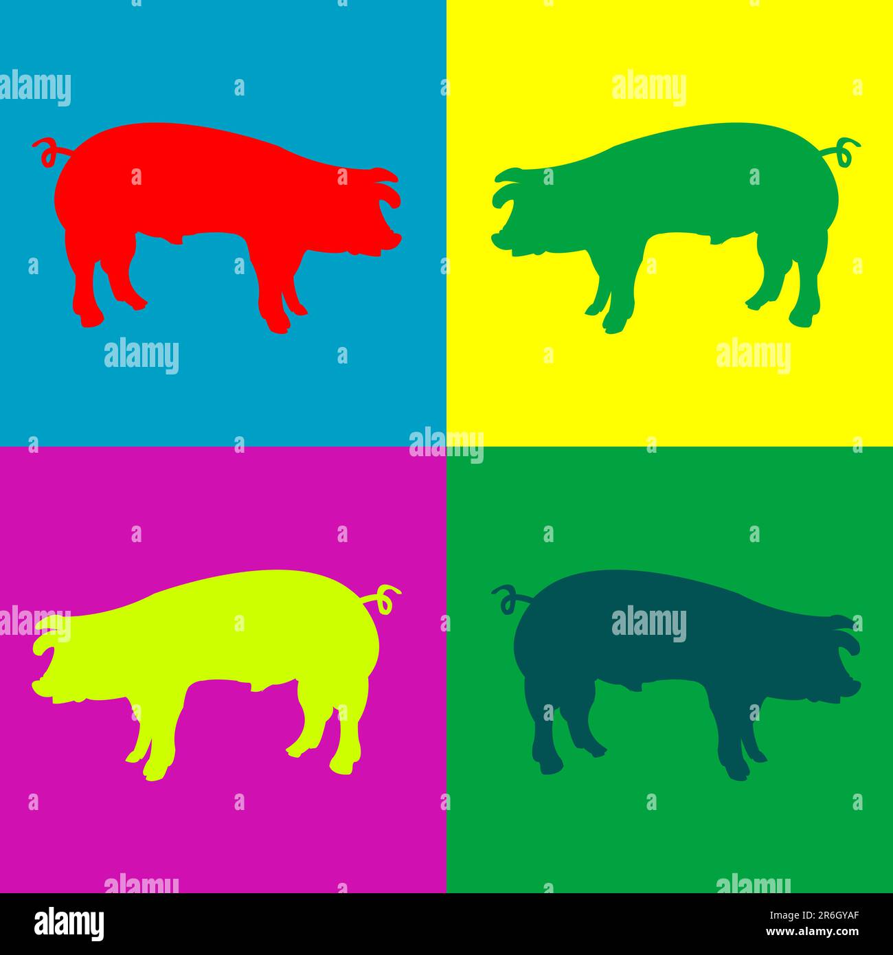 retro pigs, vector art illustration; more drawings in my gallery Stock ...