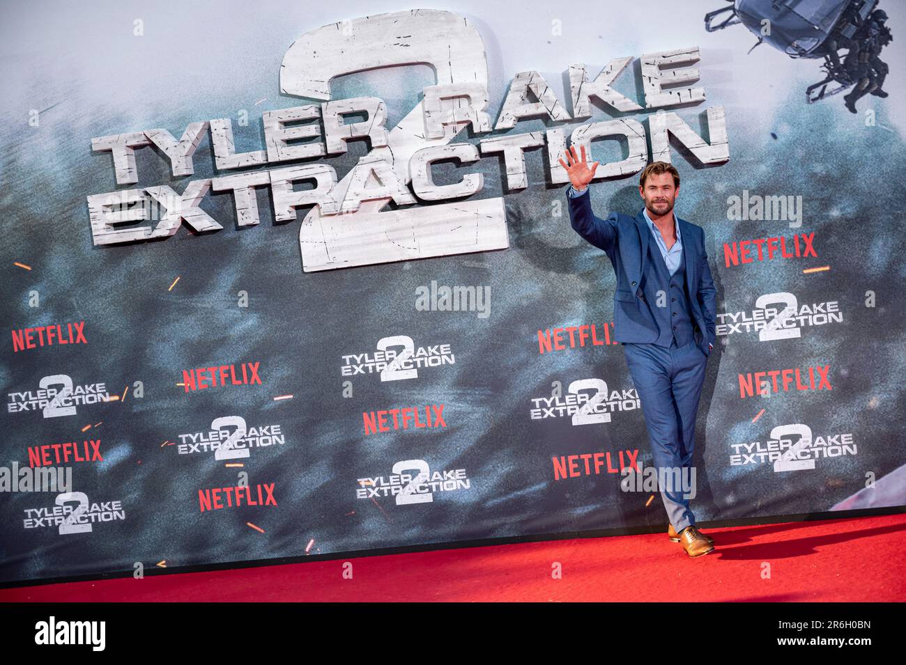 Berlin, Germany. 09th June, 2023. Chris Hemsworth, actor, arrives for a ...