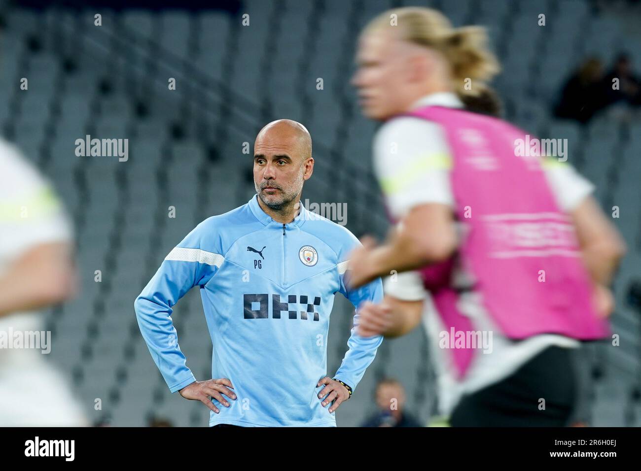 Istanbul, Turkey. 09th June, 2023. Pep Guardiola manager of Manchester City during training ...