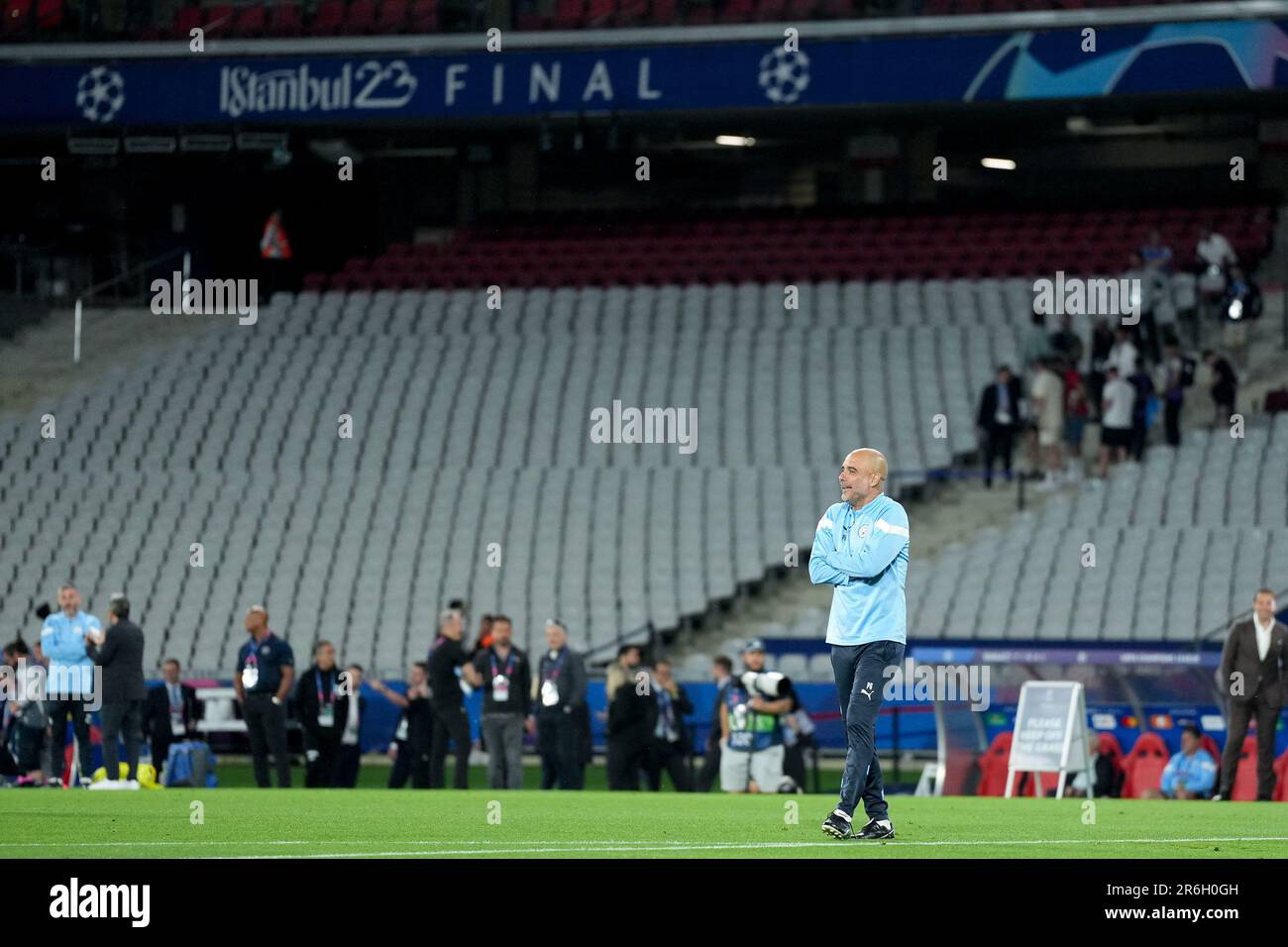 Istanbul, Turkey. 09th June, 2023. Pep Guardiola manager of Manchester City during training ...