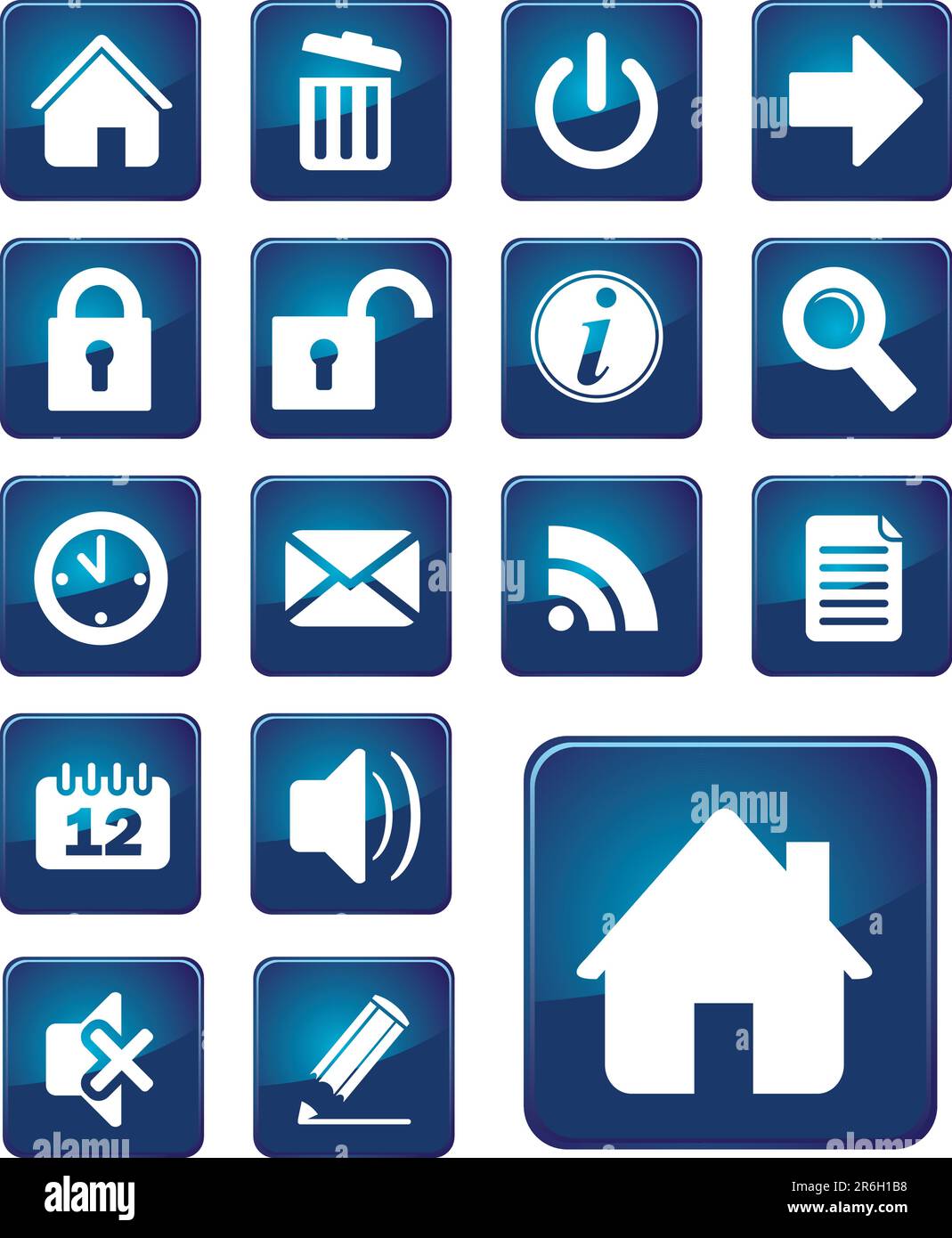 set of blue elegant simple icons Stock Vector Image & Art - Alamy