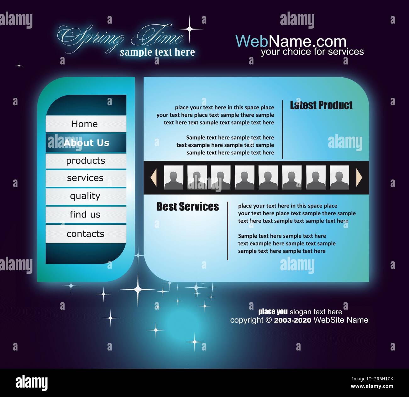 Colorful Technology and Business Style Website template Stock Vector ...
