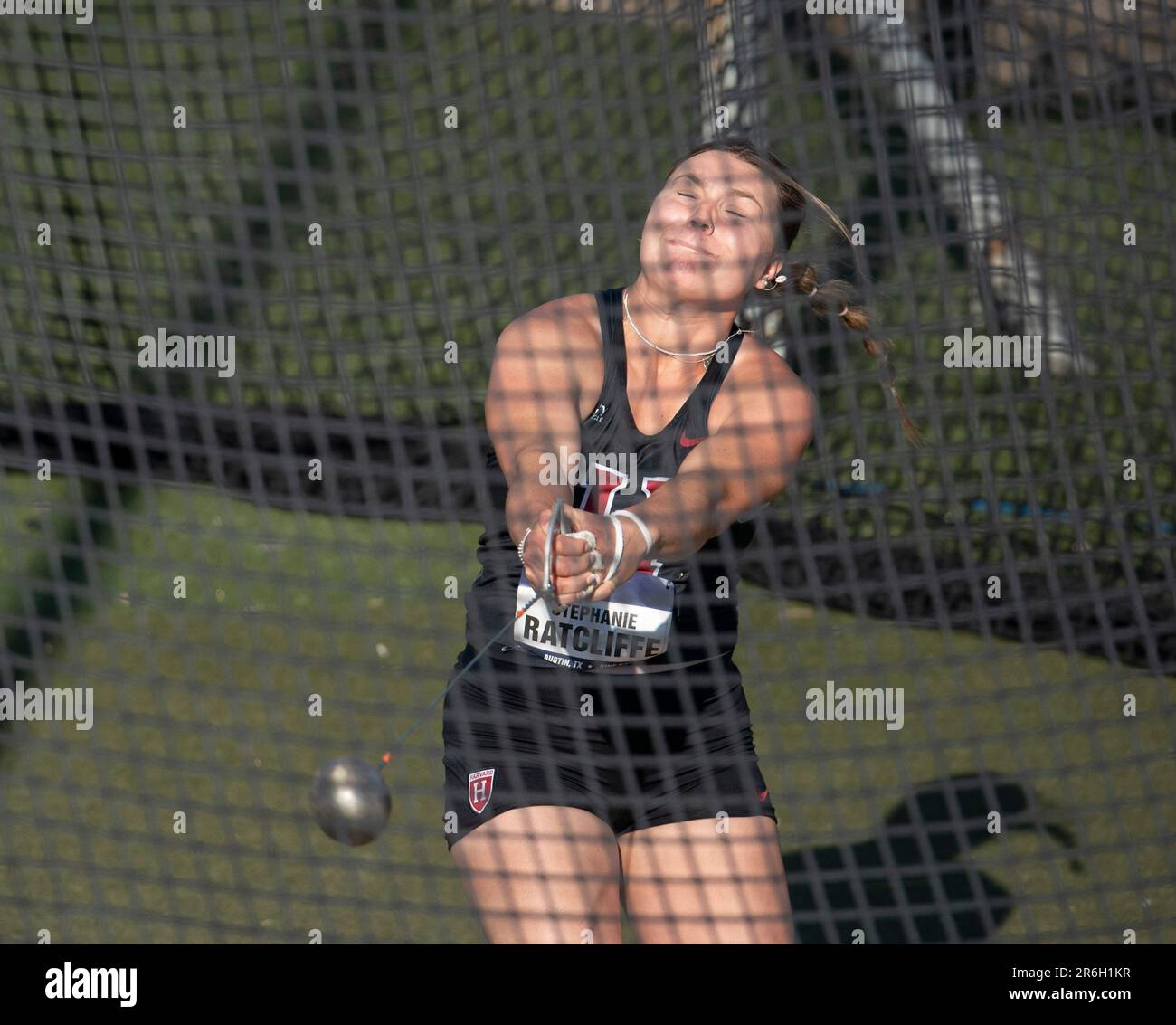 Hammer thrower STEPHANIE RATCLIFFE of Harvard wins the final event in ...